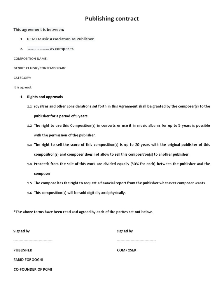 Publishing Contract | PDF