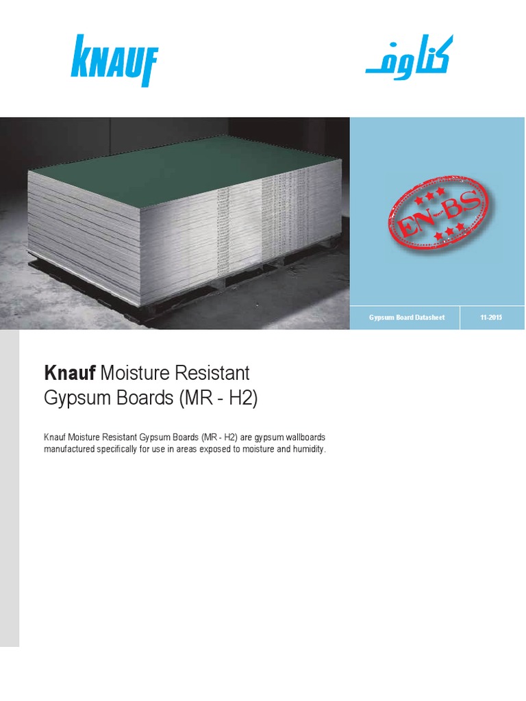 Knauf Moisture-Resistant Board (MR - H2) | Download Free PDF | Drywall ...