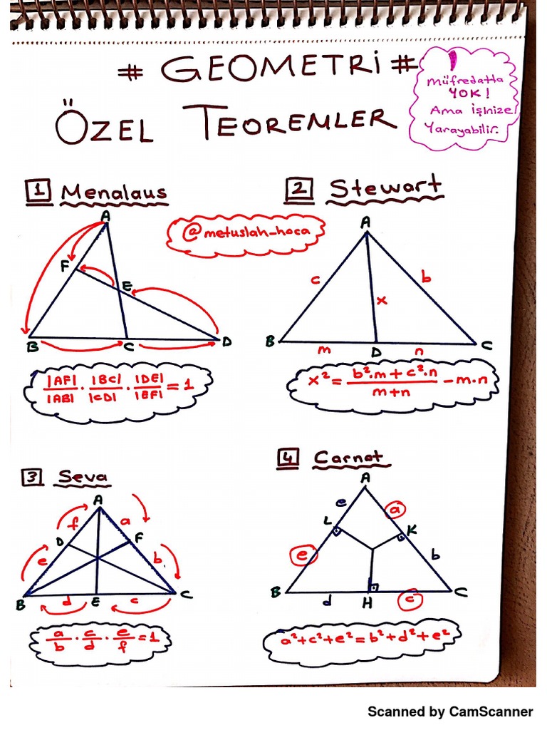 Ozel Teoremler - Geometri Notlari | PDF