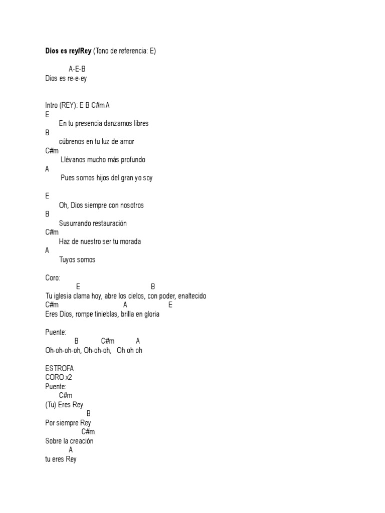 Dios Es Rey Rey - Acordes PDF | PDF