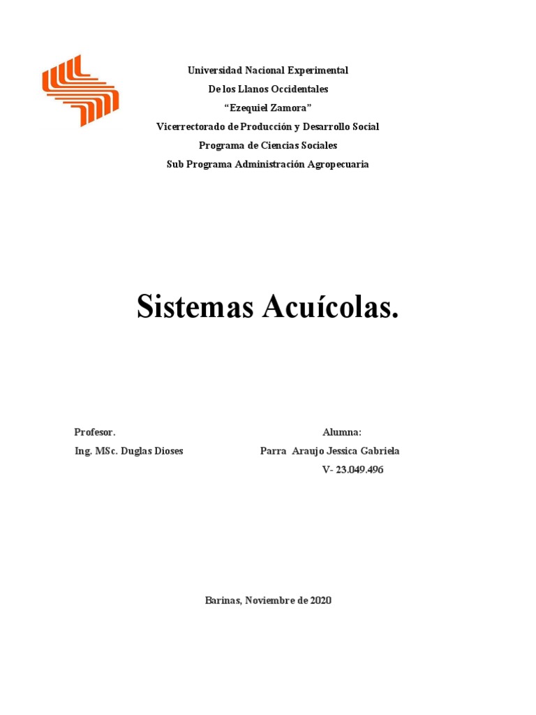 Sistema de Producción Acuícola | PDF | Acuicultura | Venezuela