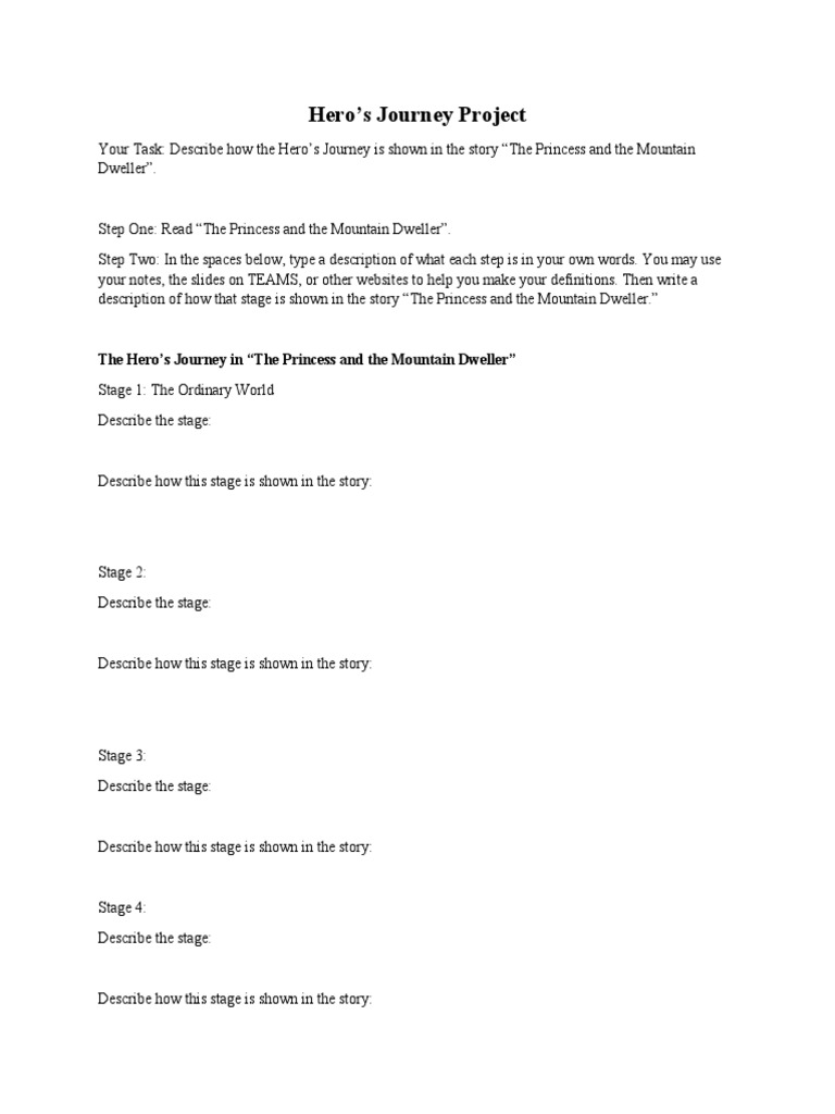 Heros Journey Assignment | PDF