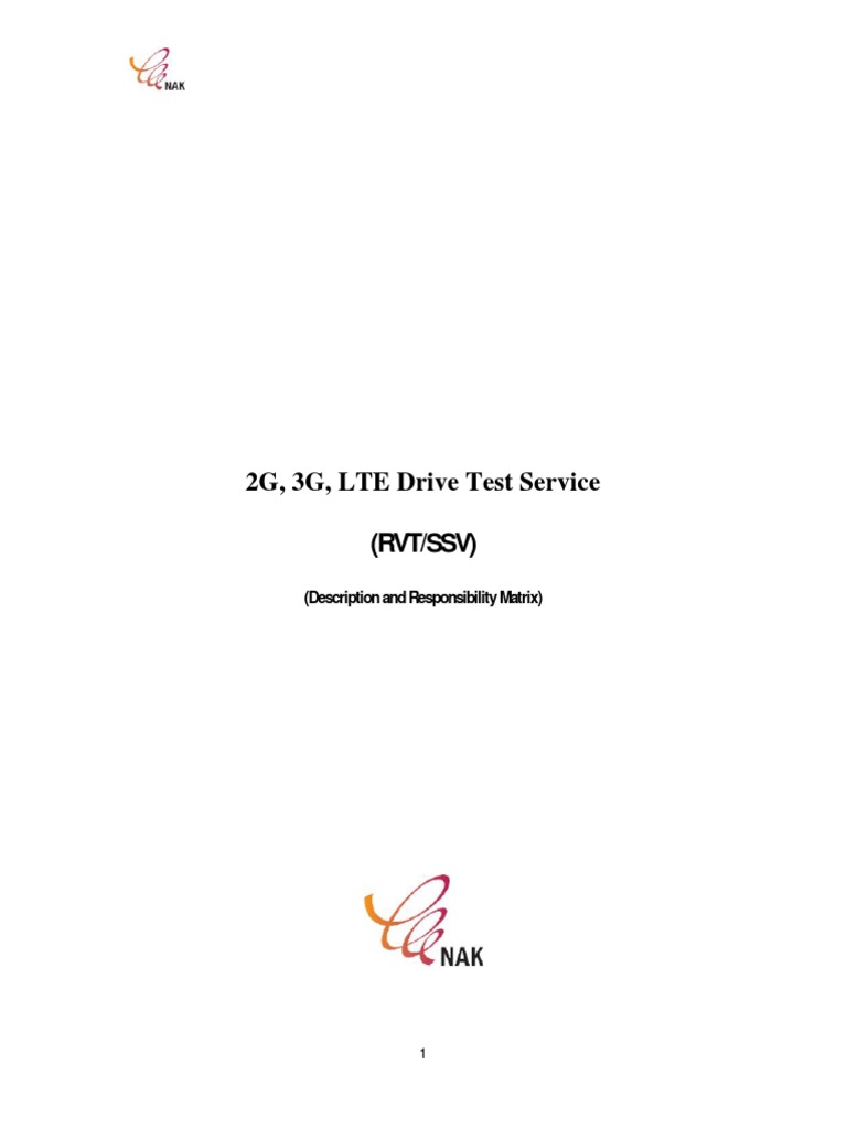 2G, 3G, LTE Drive Test Service (RVT/SSV) : (Description and ...