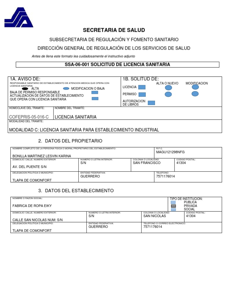 Licencia Sanitaria | PDF | Economía de la Salud | Cuidado de la salud