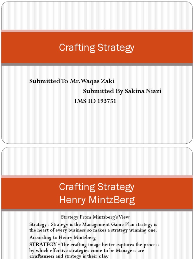 Crafting Strategy | PDF | Strategic Management | Cognitive Science