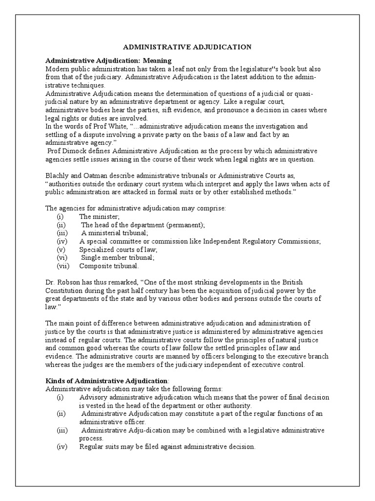 Administrative Adjudication | PDF | Tribunal | Jurisdiction