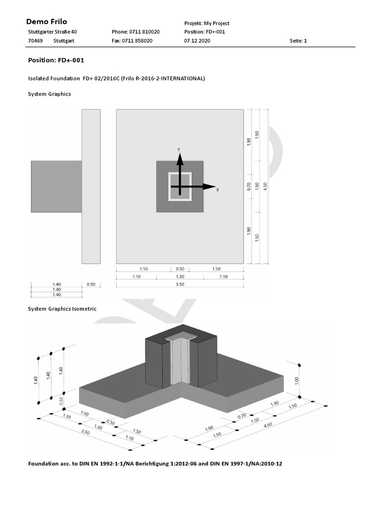 Frilo Demo: Foundation Design Analysis | PDF | Classical Mechanics ...