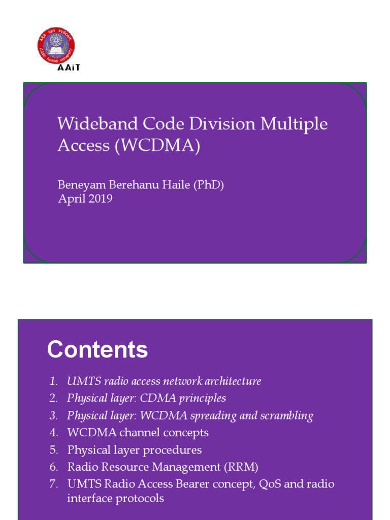 WCDMA System Technologies | PDF | High Speed Packet Access | Radio ...