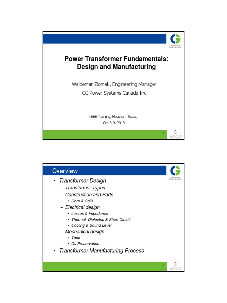 Power Transformer Fundamentals: Design and Manufacturing | PDF ...