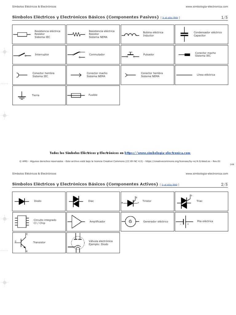 Simbolos Eléctricos y Electrónicos Básicos | PDF