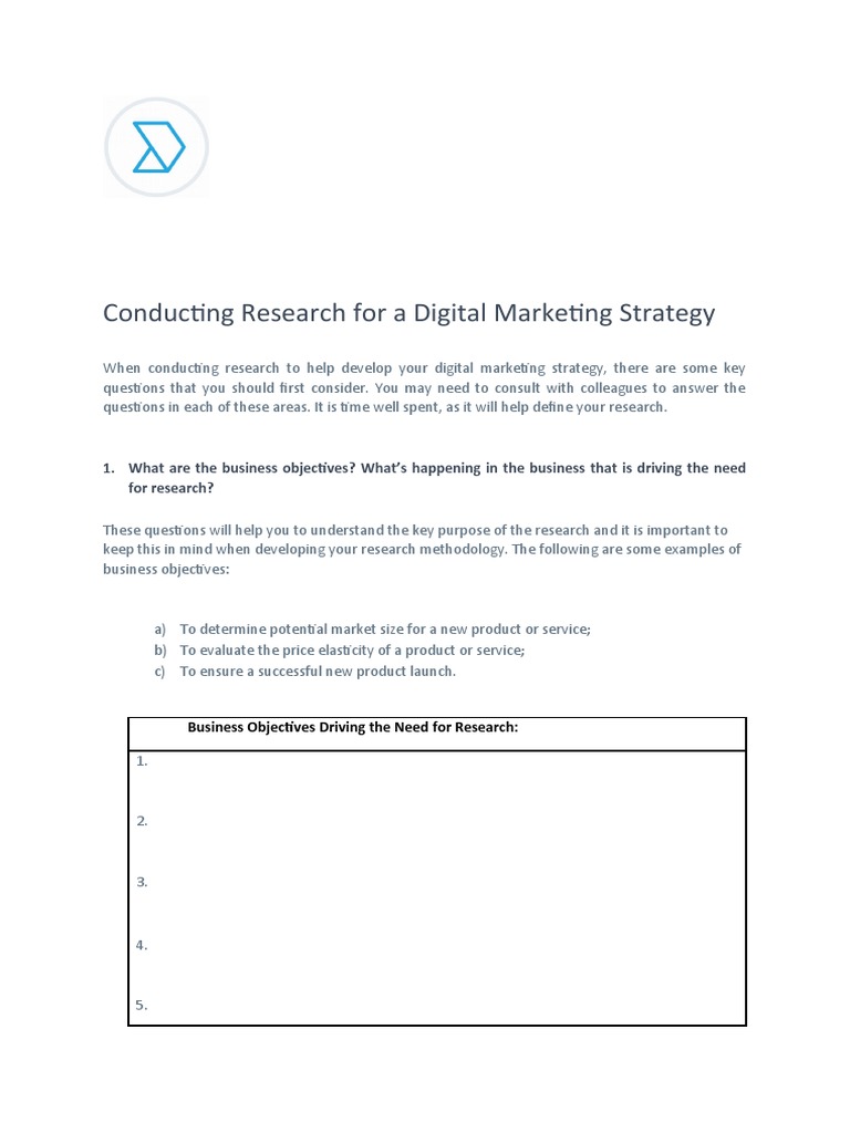 Conducting Research For A Digital Marketing Strategy | PDF | Target ...