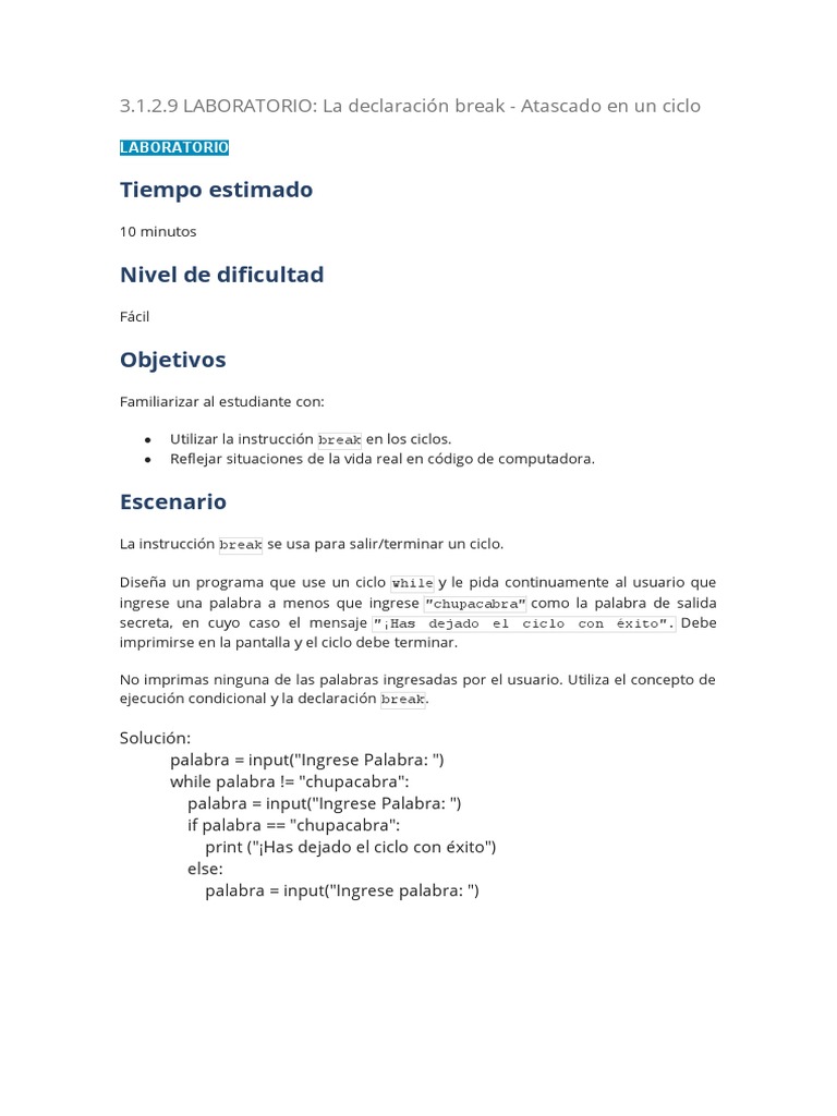 Laboratorios Python | PDF | Python (lenguaje de programación) | Programa de computadora