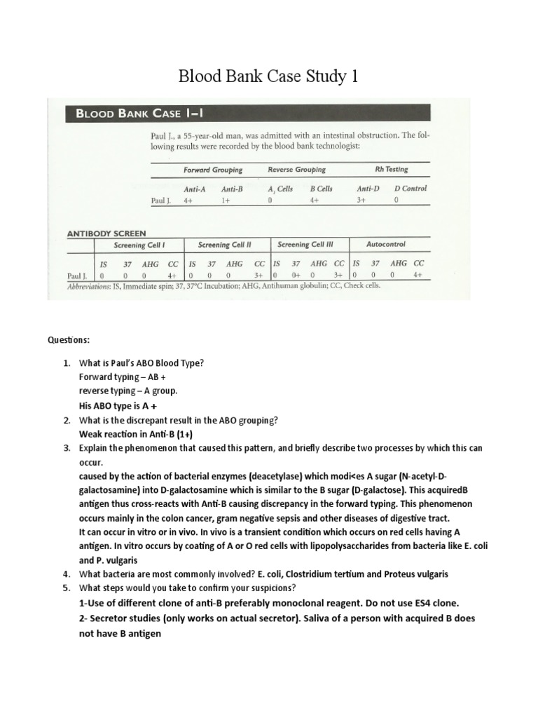Acquired B Phenomenon in Blood Typing | PDF | Wellness | Science ...