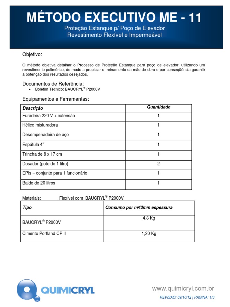 ME11 - Proteção Estanque P. Poço de Elevador (Flexível e Imperm) - 3 ...