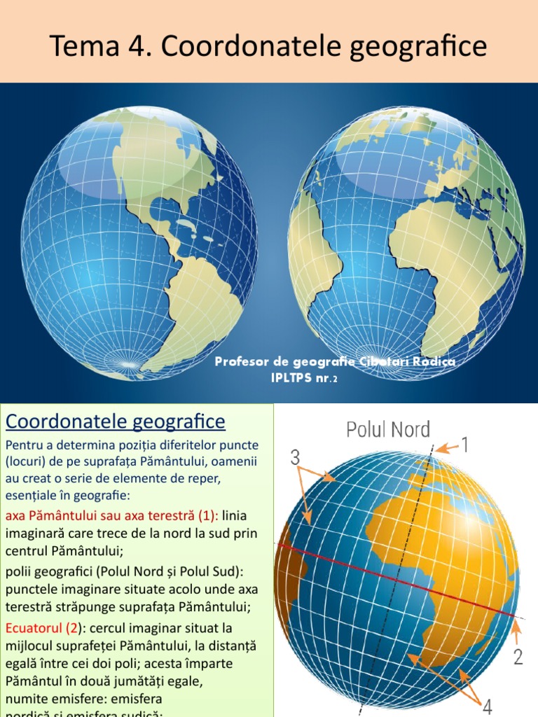 Tema 4.coordonatele Geografice. | PDF