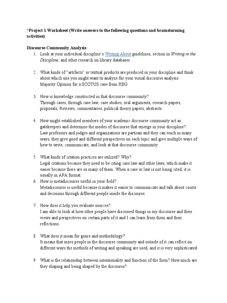 Discourse Analysis Worksheet - Mia Bocko | PDF | Discourse | Journalism