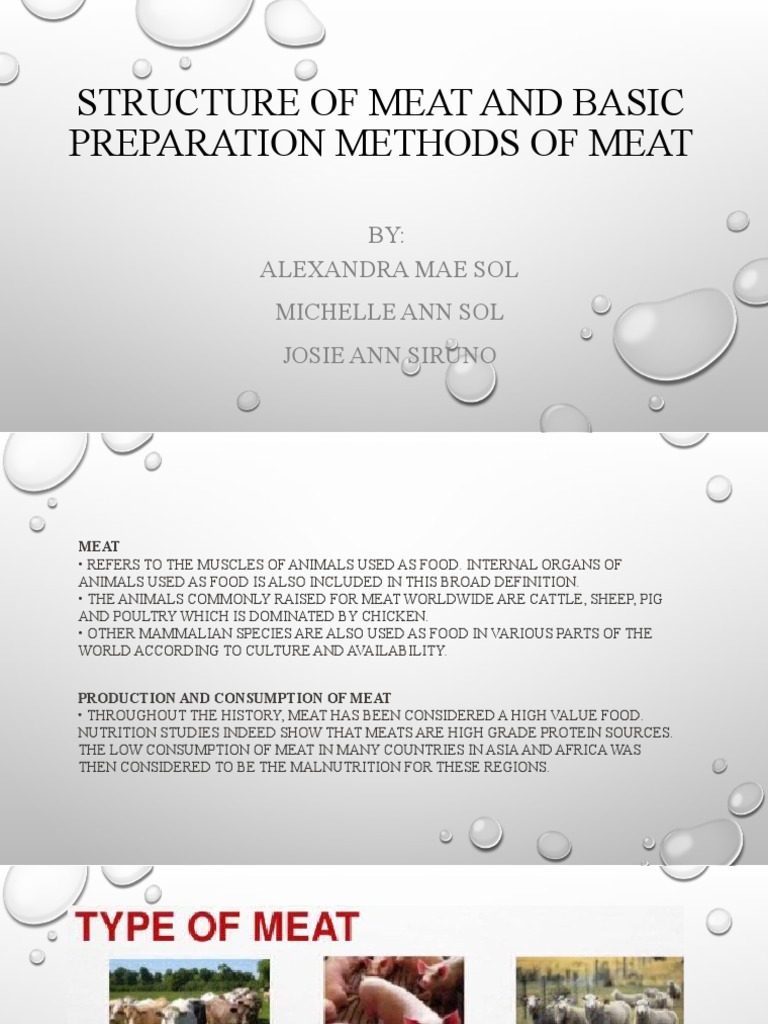 Cookery PPT Structure of Meat | PDF | Collagen | Meat