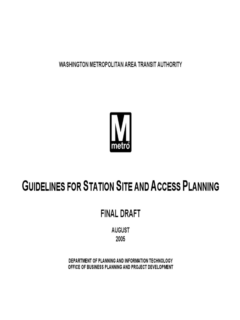 WMATA Station Access Planning Guidelines | PDF | Pedestrian Crossing ...
