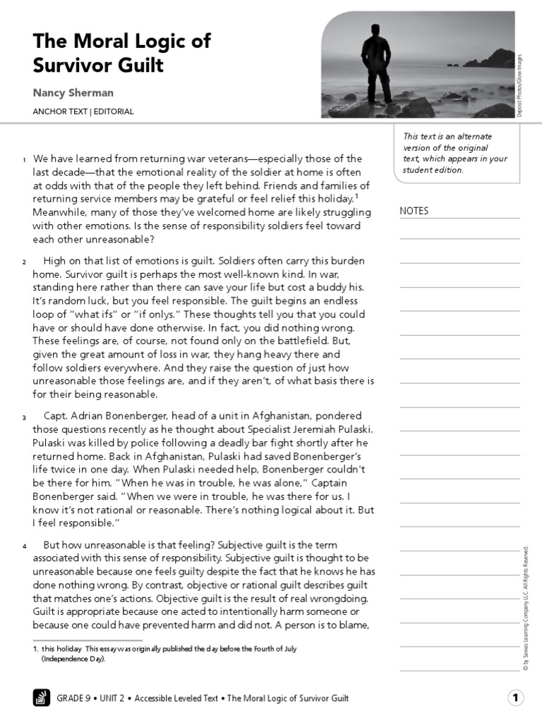 The Moral Logic of Survivor Guilt: Nancy Sherman | PDF | Guilt (Emotion ...