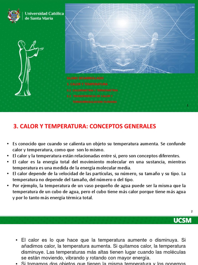 Diapositivas Calor y Temperatura | PDF | Calor | Conduccion termica