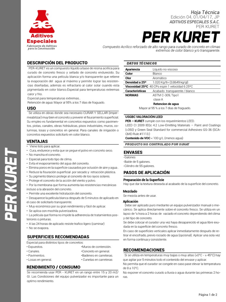 FT Per Kuret | PDF | Hormigón | Agua