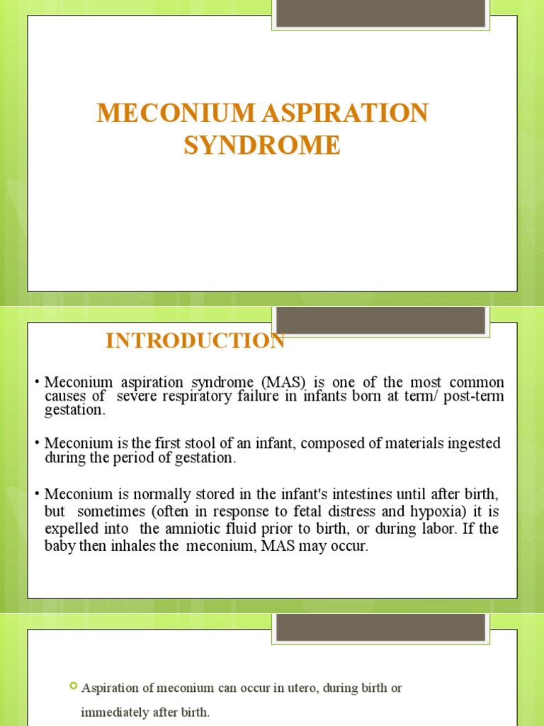 Meconium Aspiration Syndrome: A Comprehensive Review of Its Etiology ...