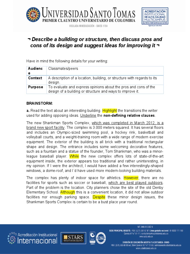 Describe A Building or Structure, Then Discuss Pros and Cons of Its ...