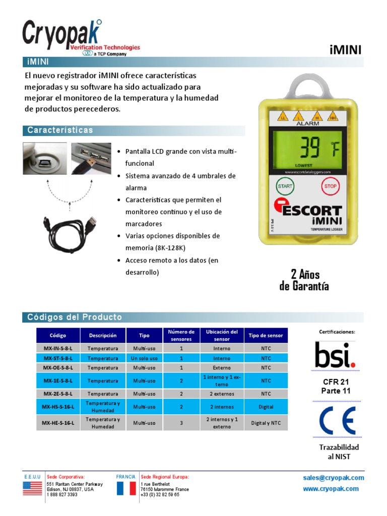 Cryopak Folleto de iMINI X | PDF | Informática y tecnología de la ...