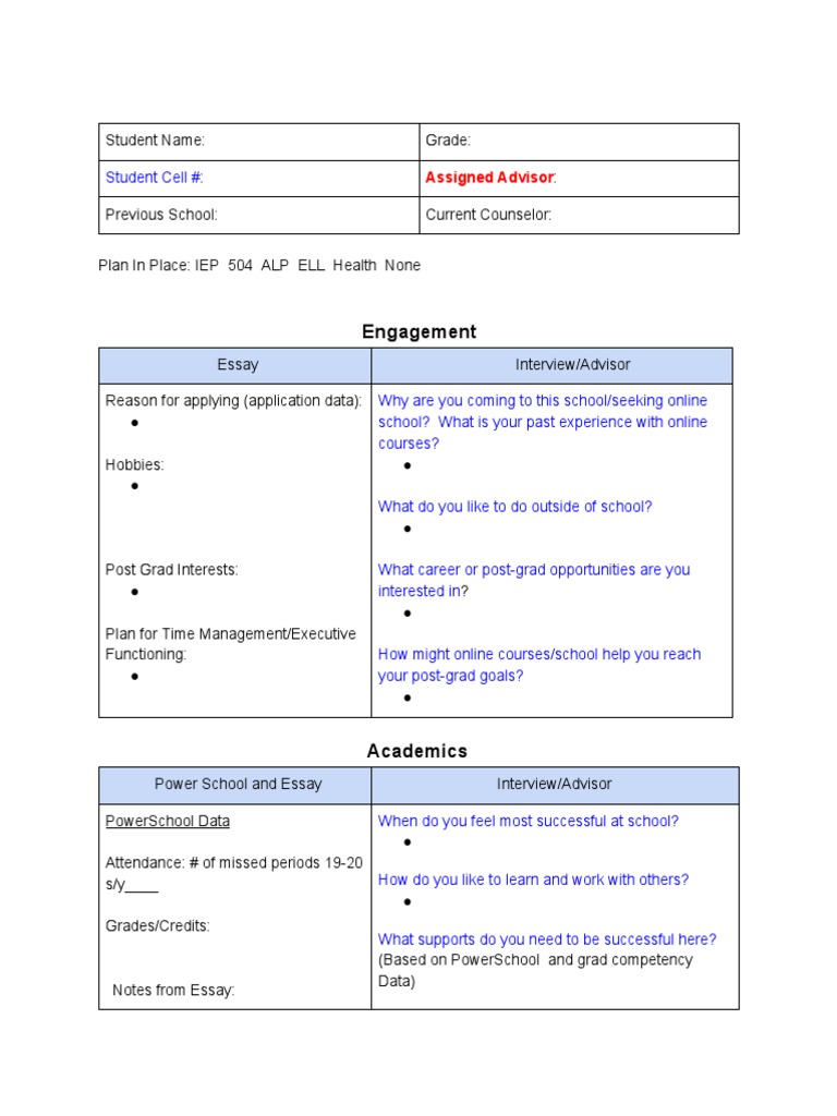 Elevation Interview Form | PDF | Cognition | Behavior Modification