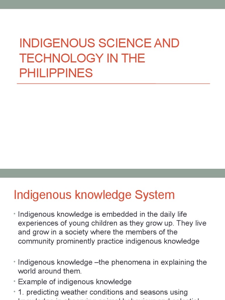 Indigenous Science and Technology in The Philippines | PDF | Technology ...