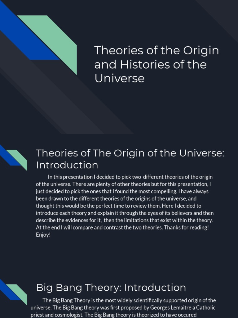 Theories of The Origin of The Universe | PDF