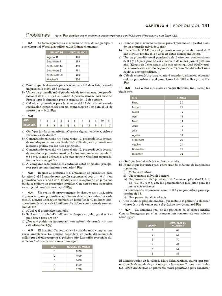 Ejercicios Cap. 4 PDF | PDF