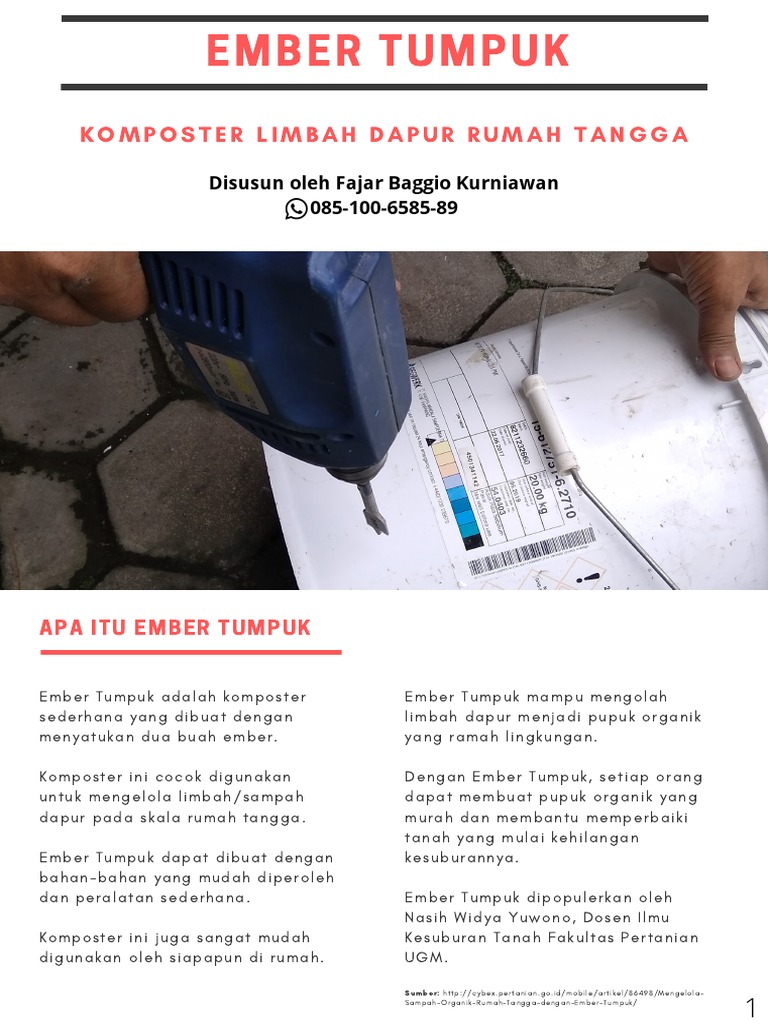 Komposter Ember Tumpuk Rumah Tangga | PDF