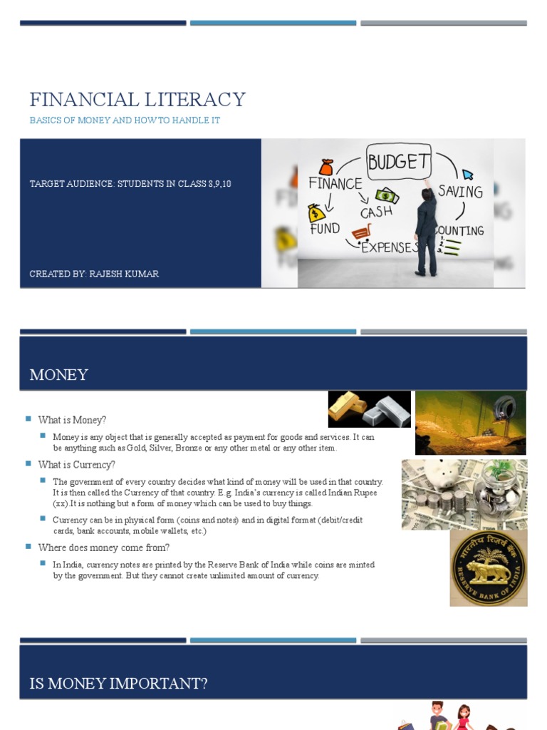 Financial Literacy: Basics of Money and How To Handle It | PDF | Money ...