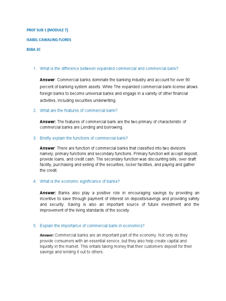 Prof Sub 1 (Module 7) Isabel Cawaling Flores Bsba 2C | PDF | Business