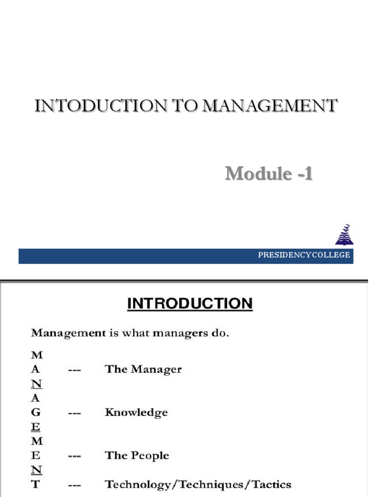 Module 1 - Introduction To Management | PDF | Industrial Revolution ...