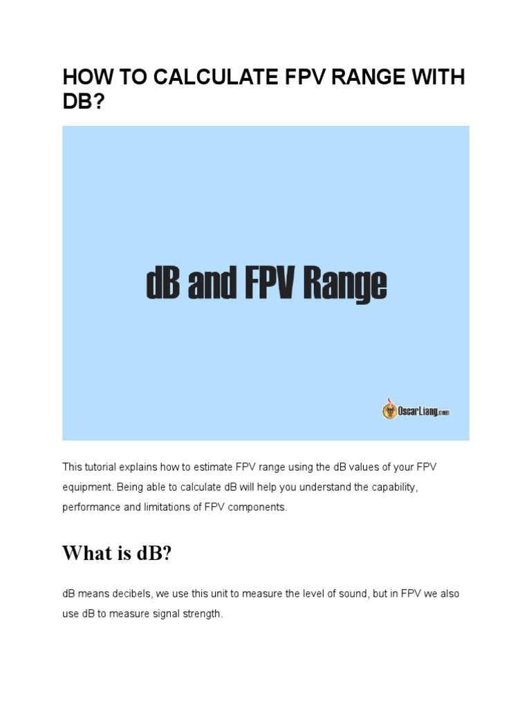 Calculate FPV Range Using dB | PDF | Decibel | Antenna (Radio)