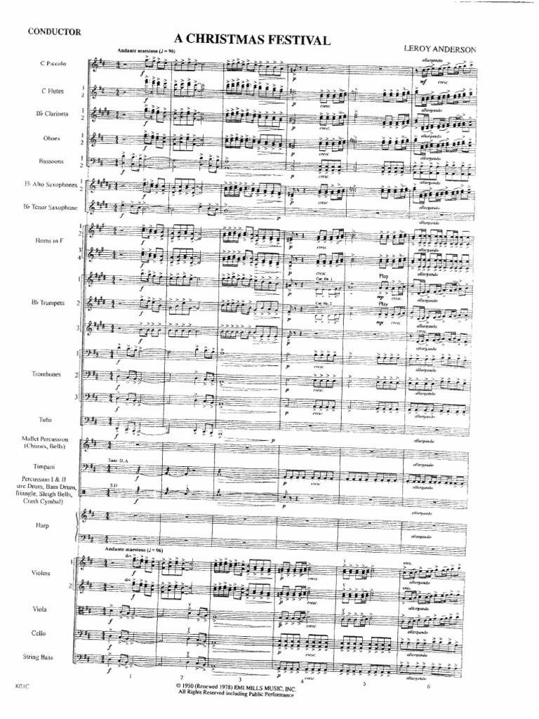 A Christmas Festival - Score PDF | PDF | Music Production | European ...