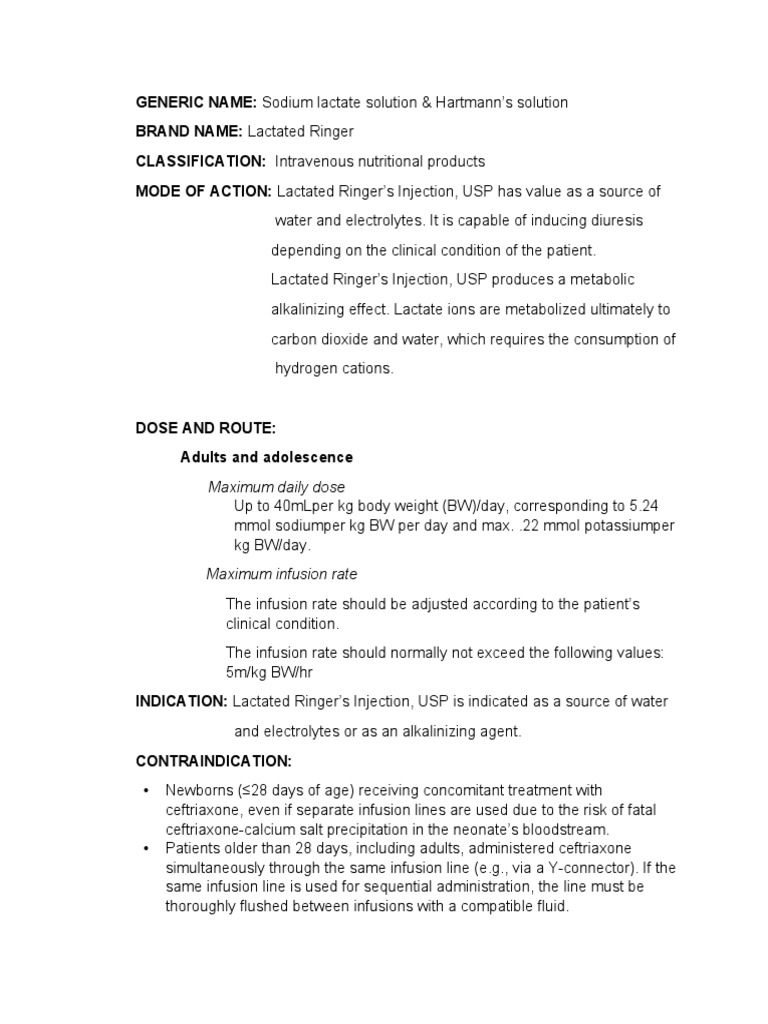 Plain LR | PDF | Intravenous Therapy | Pharmacology