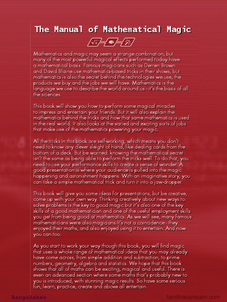 Mathematical Magic PDF | PDF | Magic (Illusion) | Numbers