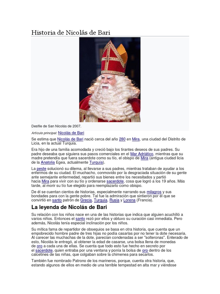 Historia de Papa Noel PDF | PDF | Personajes de vacaciones | Papá Noel