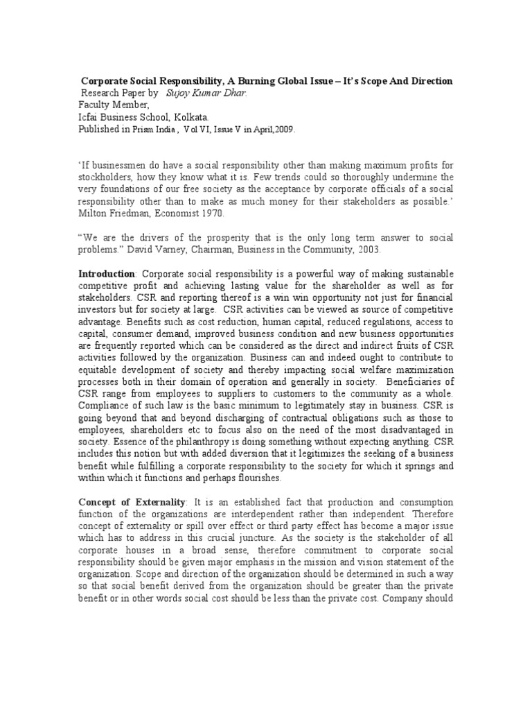 Introduction: Corporate Social Responsibility Is A Powerful Way of ...