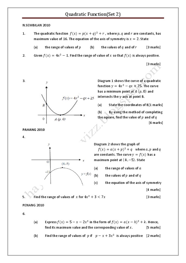 Quadratic Function@Set2 2011 | PDF | Differential Geometry ...
