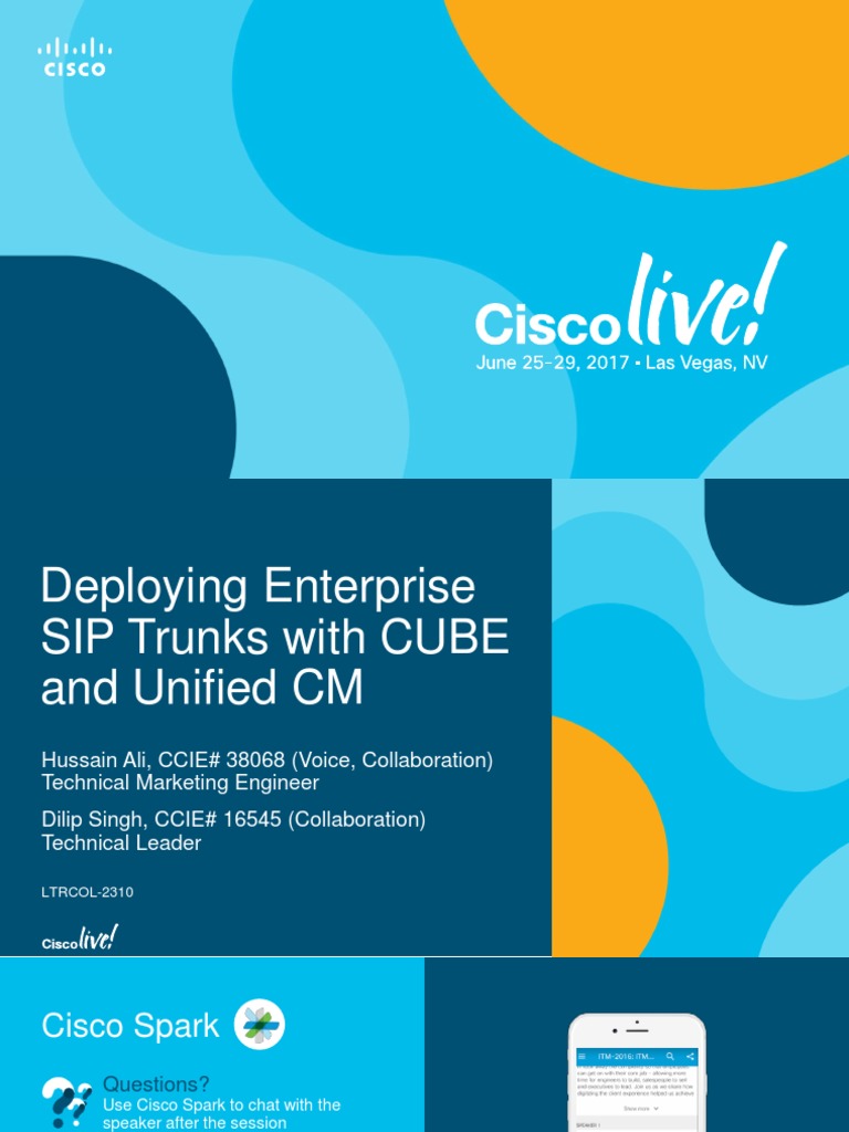 Deploying Enterprise SIP Trunks With CUBE, CUCM - Cisco Live PDF | PDF ...
