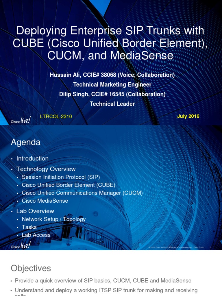 Deploying Enterprise SIP Trunks With CUBE, CUCM and MediaSense SBC PDF ...