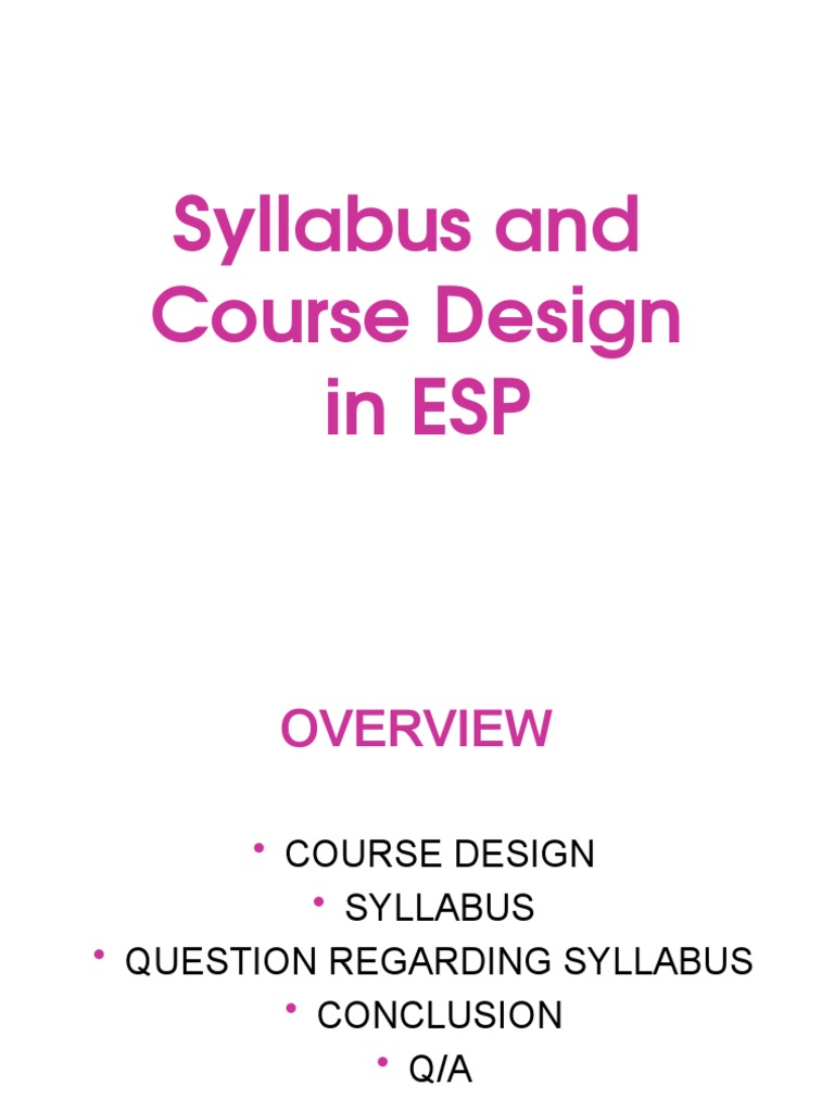 Lesson 5 - Syllabus & Approaches To Course Design | PDF | Learning ...