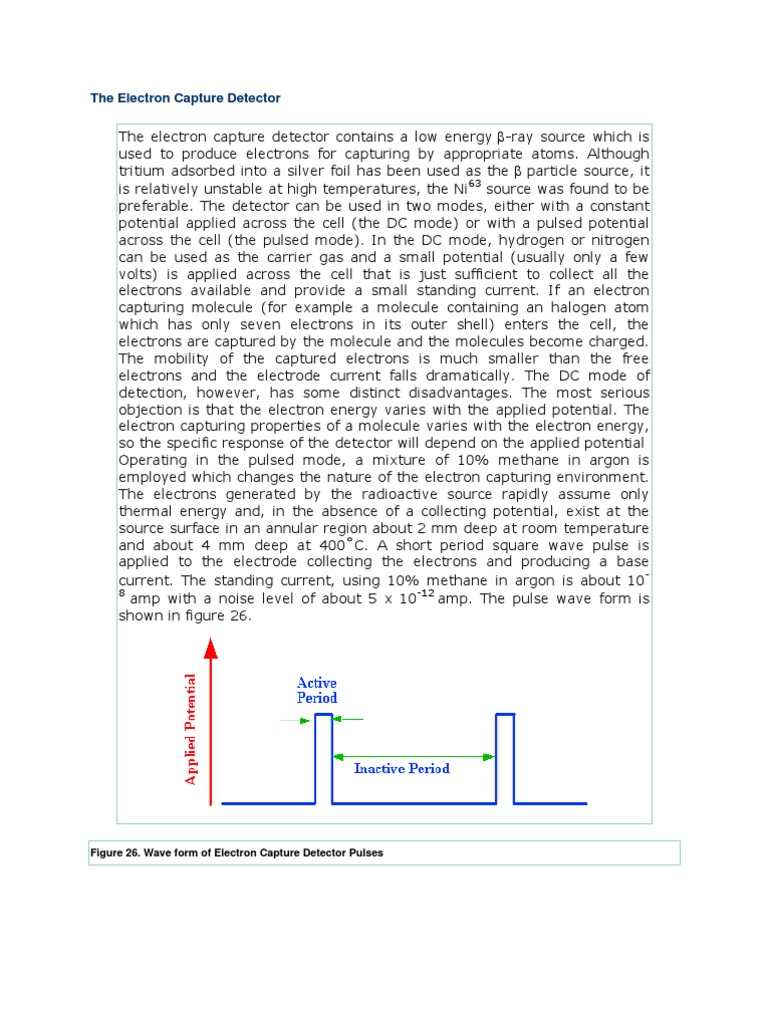 The Electron Capture Detector Theory Pdf Electron Gas Chromatography