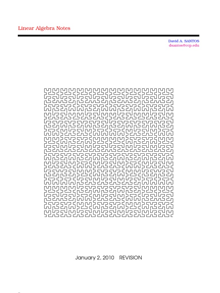 Linear Algebra Notes: January 2, 2010 Revision | PDF