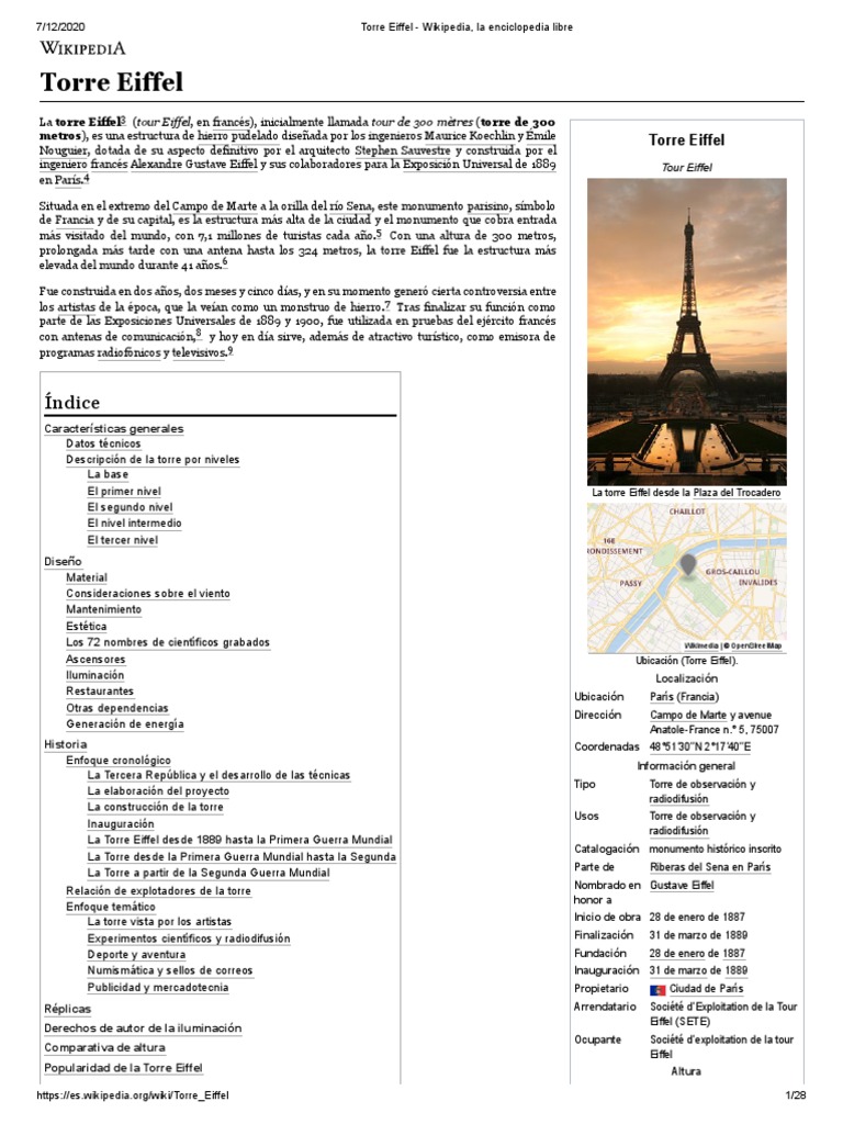 Torre Eiffel PDF | PDF | Torre | Ascensor