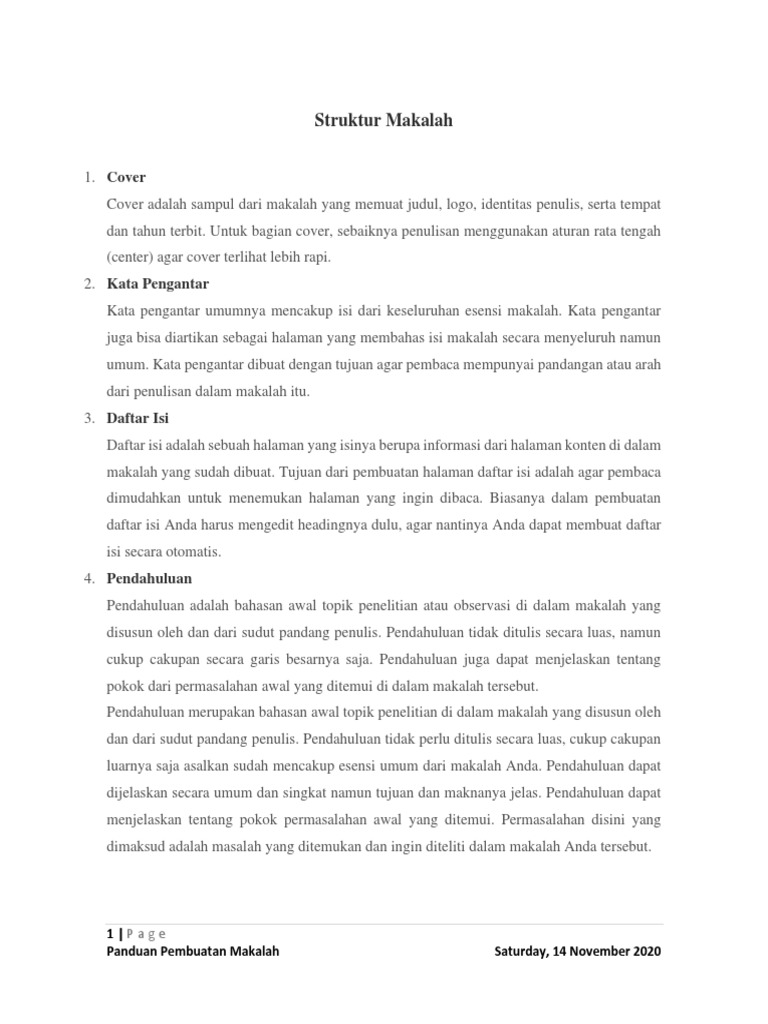 Struktur Makalah PDF | PDF | Karier & Perkembangan | Kajian Bahasa Asing